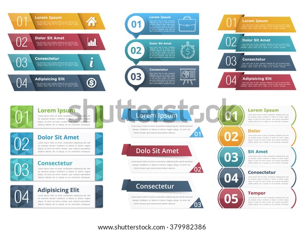 Set Infographic Templates Numbers Text Business Stock Vector (Royalty ...