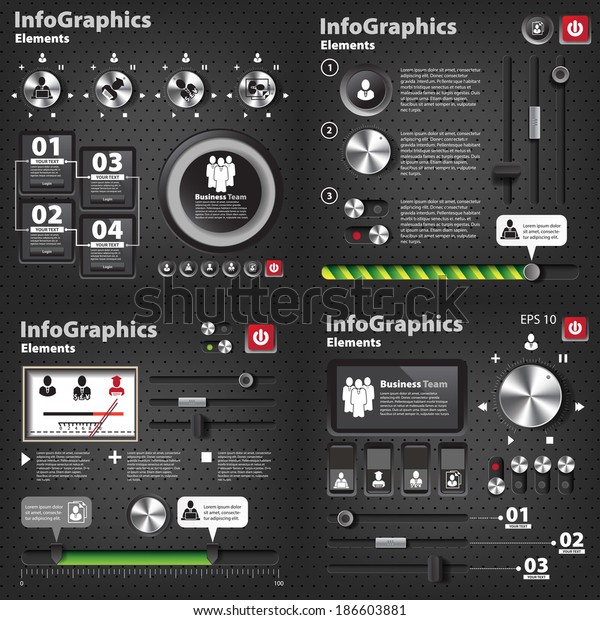 Set Infographics Ui Style Switches 库存矢量图（免版税）186603881 | Shutterstock