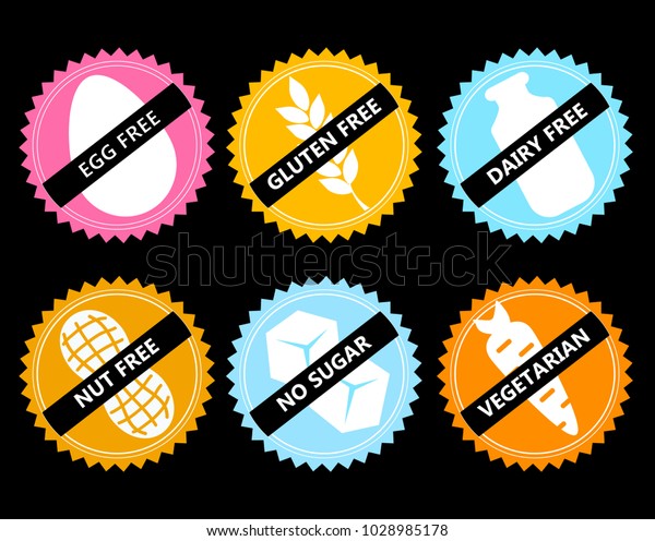Set Ingredient Warning Label Icons Common Stock Vector (Royalty Free ...