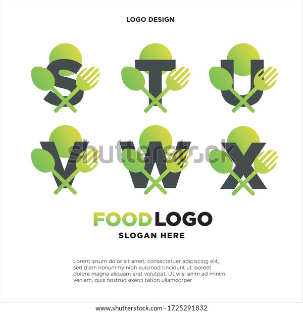 Set Initial Letter Food Logo Vector Stock Vector (Royalty Free ...