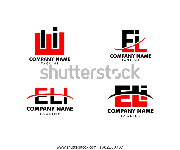 Set Initial Letter Logo Eli Template Stock Vector (Royalty Free ...