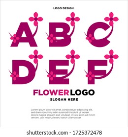 Set Initial Letters Flowers Logo Design Stock Vector (Royalty Free ...