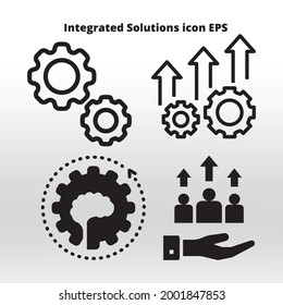 Set Integrated Solutions Icons Line Isolated Stock Vector (Royalty Free ...