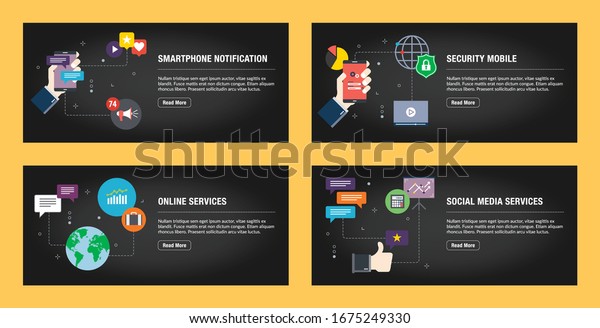 Set Internet Banner Design Templates Web Stock Vector (Royalty Free ...
