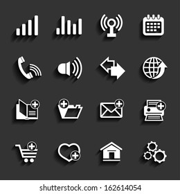 Set Internet Web Icons White Color Stock Vector (Royalty Free ...