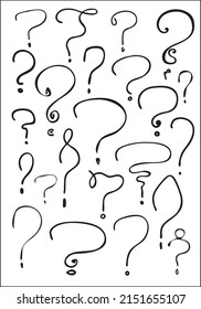 Set Interrogation Signs Black White Funny Stock Vector (Royalty Free ...