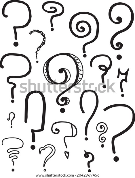 Set Interrogation Signs Black White Vector Stock Vector (Royalty Free ...