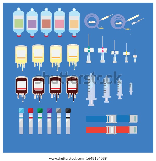 Set Intravenous Procedure Consisting Fluid Blood Stock Vector (Royalty ...
