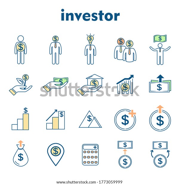 Set Investor Theme Vector Icons Stock Vector (Royalty Free) 1773059999 ...