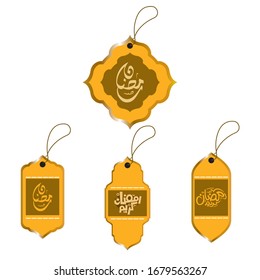 Set Islamic Friendly Fabric Tag Labels Stock Vector (Royalty Free ...