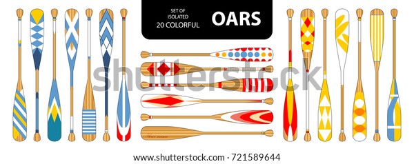 Set Isolated 20 Cute Colorful Oars Stock Vector (Royalty Free ...