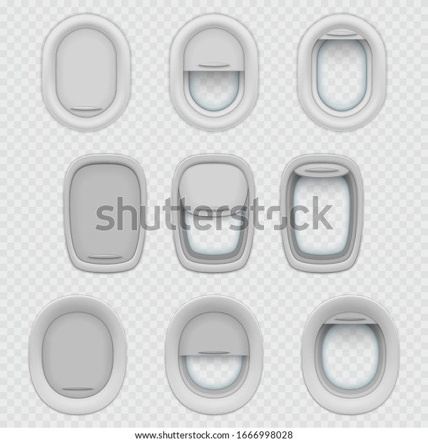 Set Isolated Airplane Plane Window Shades Stock Vector (Royalty Free ...