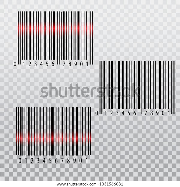 Set Isolated Barcode On Transparent Background Stock Vector (Royalty ...