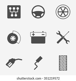 Set Isolated Car Theme Icons Stock Vector (Royalty Free) 351219572 ...