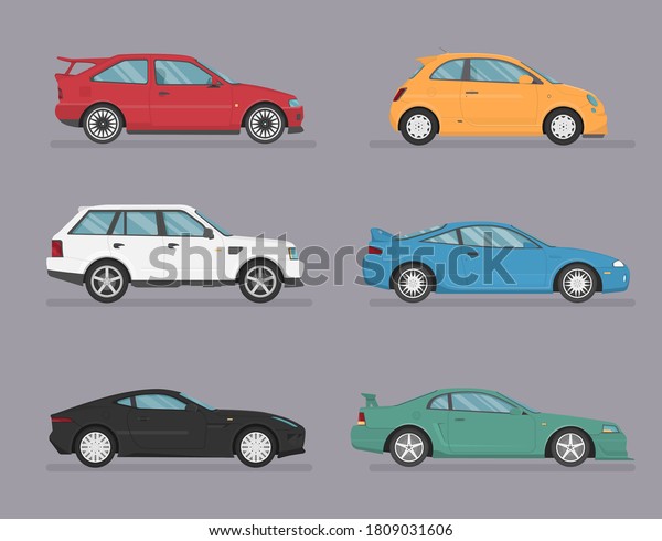 Set Isolated Cars Different Colors 4x4 Stock Vector (Royalty Free ...