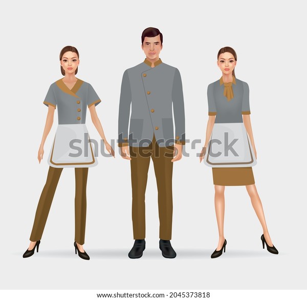 Set Isolated Characters Hotel Staff Administrator Stock Vector (Royalty ...