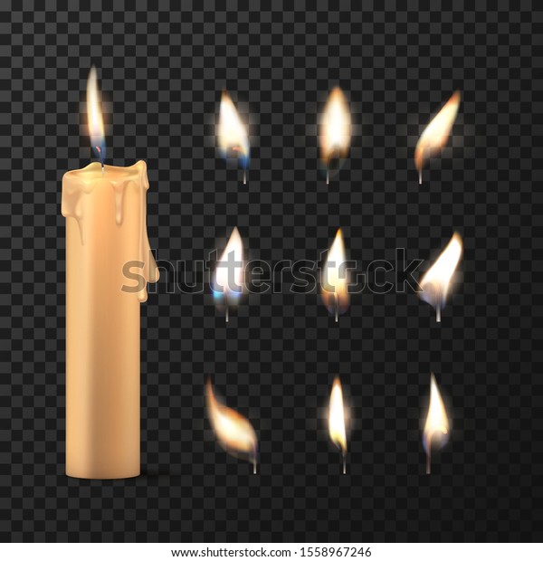 Set Isolated Fire Flame White Beige Stock Vector (Royalty Free ...