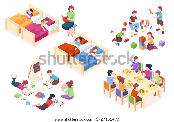 Set Isolated Illustration Children S Kindergarten Stock Vector (Royalty ...