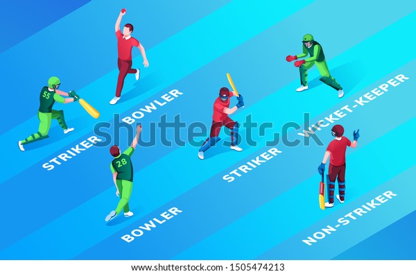 Set Isolated Man Cricket Fielding Positions Stock Vector (Royalty Free ...