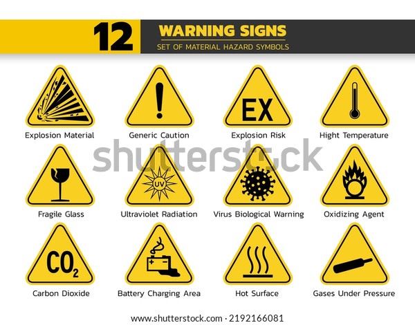 Set Isolated Material Hazardous Symbols On: เวกเตอร์สต็อก (ปลอดค่า ...