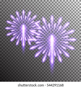 Set Isolated Realistic Vector Fireworks On Stock Vector (Royalty Free ...