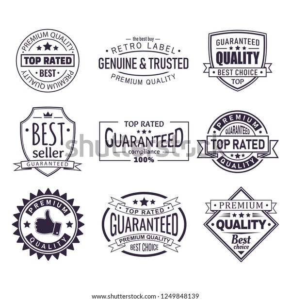 Set Isolated Retro Brand Logo Vintage Stock Vector (Royalty Free ...