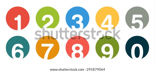 Set Isolated Round Number Icons 0 Stock Vector (Royalty Free) 295879064