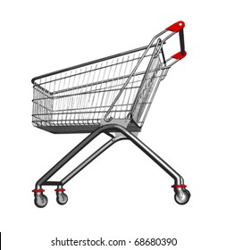 Set Isolated Shopping Carts Different Angle Stock Vector (Royalty Free ...