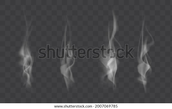 Set Isolated Smoke On Transparent Background Stock Vector (Royalty Free ...