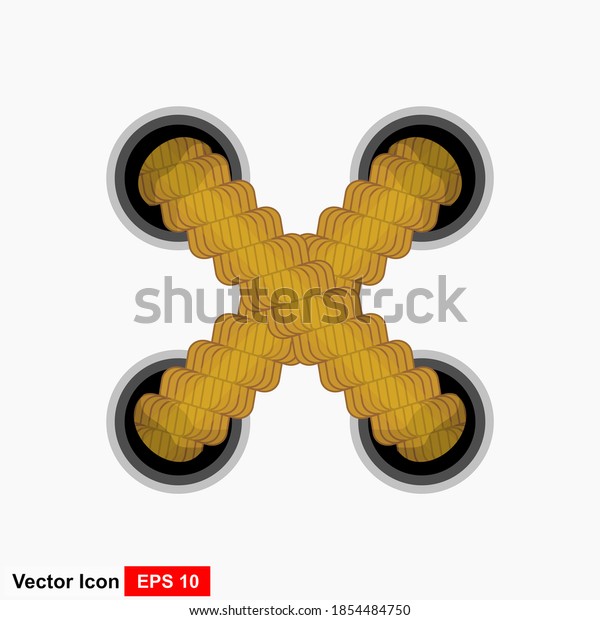 Set Isolated Straight Ropes Tied Cross Stock Vector (Royalty Free ...