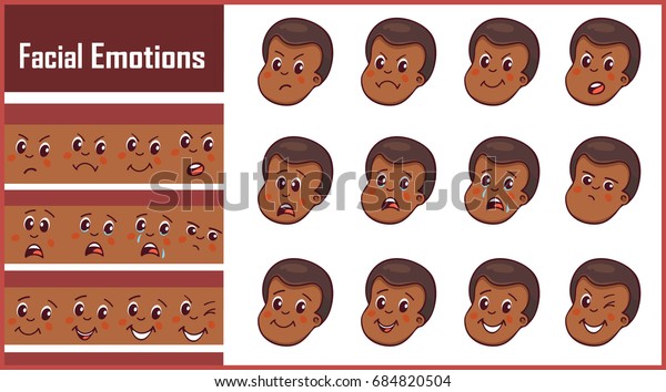 Set Isolated Vector Illustration Facial Expressions Stock Vector ...