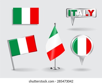 Set Italian Pin Icon Map Pointer Stock Vector (Royalty Free) 285473042 ...