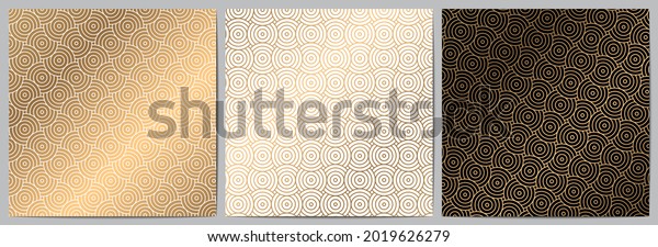 Set Japanese Chinese Pattern Circle Overlapping Stock Vector (Royalty ...