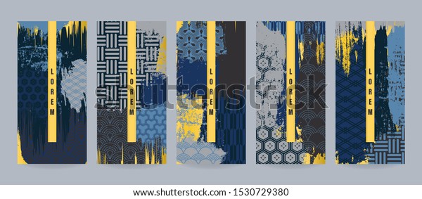 Set Japanese Patterns Packaging Luxury Premium 库存矢量图（免版税）1530729380 ...