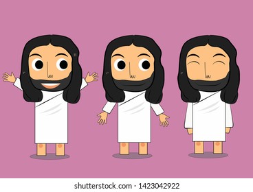 Set Jesus Characters Design Illustration Stock Vector (Royalty Free ...