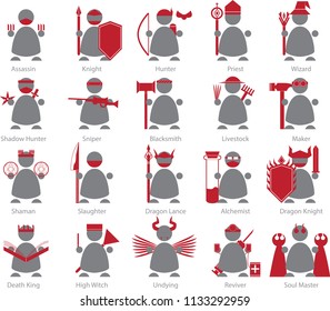 Set Job Mmorpg Game Vector 2 Stock Vector (Royalty Free) 1133292959 ...