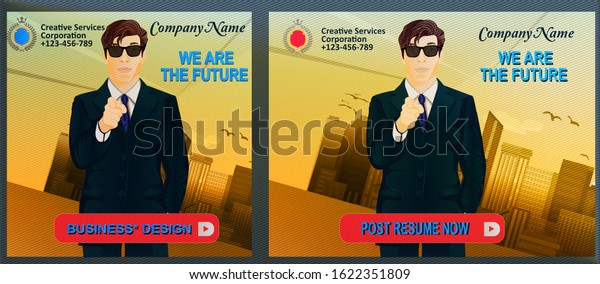 Set Job Search Web Banners Flyers Stock Vector (Royalty Free ...