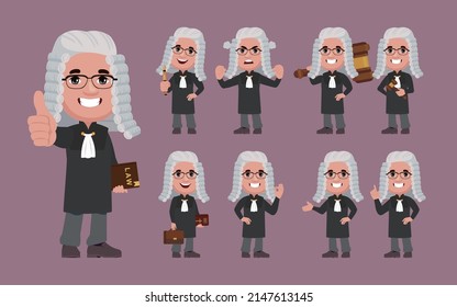 Set Judge Different Poses Stock Vector (Royalty Free) 2147613145 ...