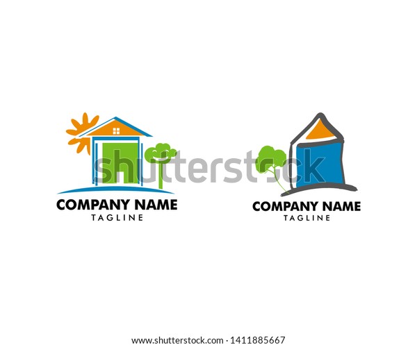Set Kids House Logo Design Template Stock Vector (Royalty Free ...