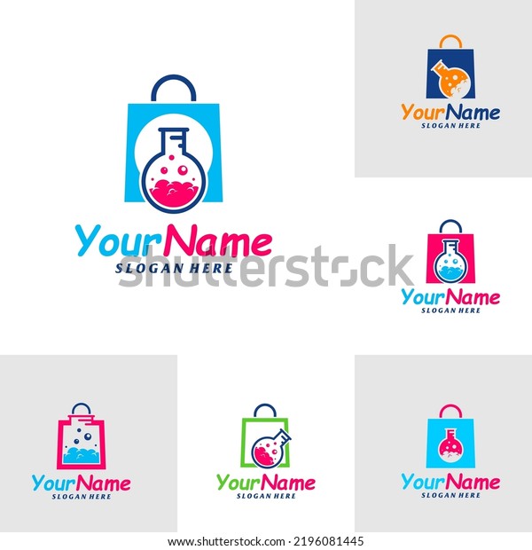 Set Lab Shop Logo Design Template Stock Vector (Royalty Free ...