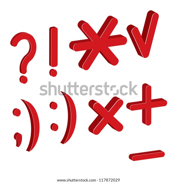 Set Labels Asterisk Exclamation Question Marks 库存矢量图（免版税）117872029