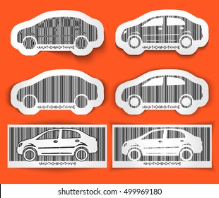 Set Labels Barcode Automotive Isolated On Stock Vector (Royalty Free ...