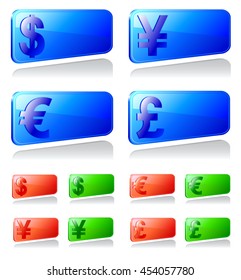 Set Labels Currency Symbols Vector Illustration Stock Vector (Royalty ...