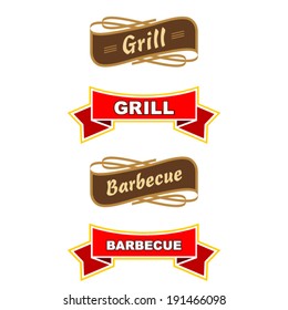 Set Labels Grill Barbecue Stock Vector (Royalty Free) 191466098 ...