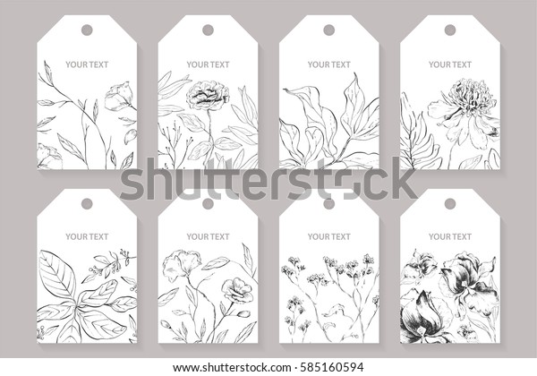 Set Labels Posters Greeting Cards Image Stock Vector (Royalty Free ...