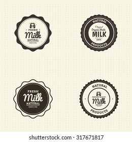Set Labels Text Icons Milk Products Stock Vector (Royalty Free ...