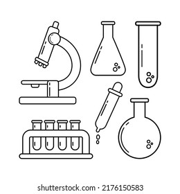 Set Laboratory Equipment Vector Icons On Stock Vector (Royalty Free ...