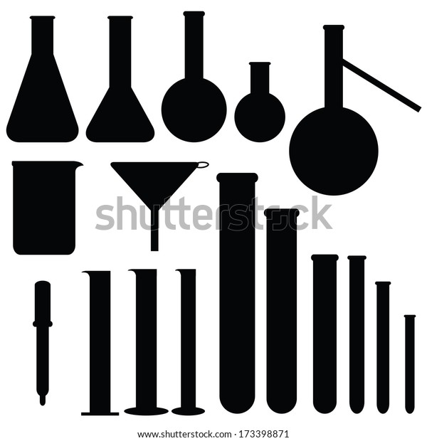 Set Laboratory Silhouettes Vector Illustration Stock Vector (Royalty ...
