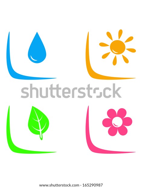 Set Landscaping Signs Water Drop Flower Stock Vector (Royalty Free ...