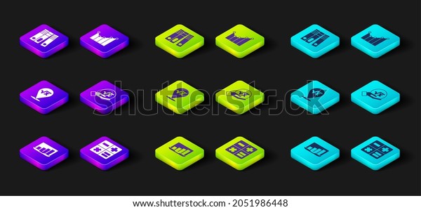 Set Laptop Graph Chart Calculator Square Stock Vector (Royalty Free ...